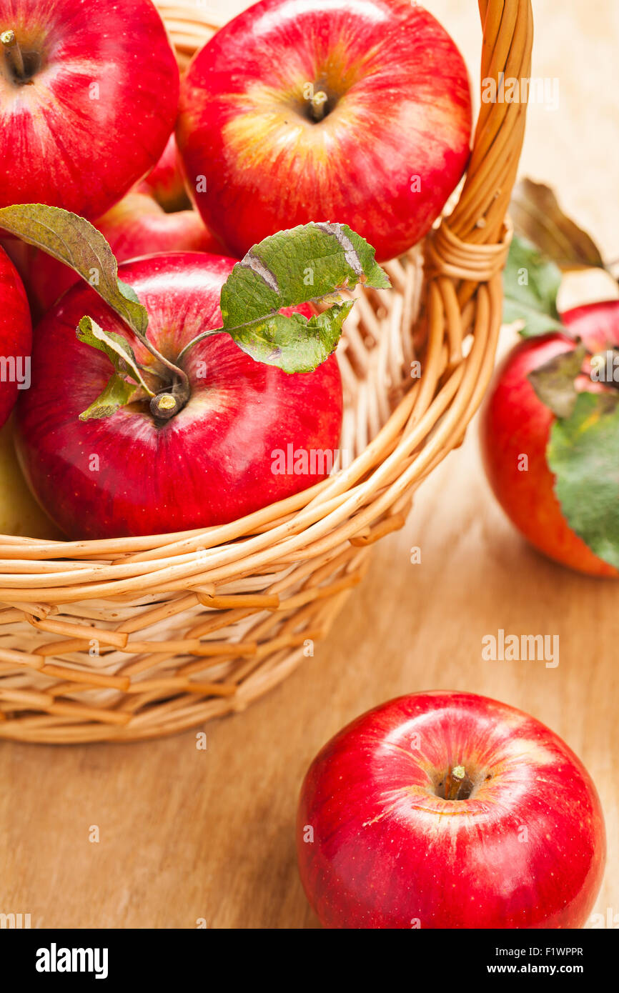 fresh apples in basket Stock Photo - Alamy