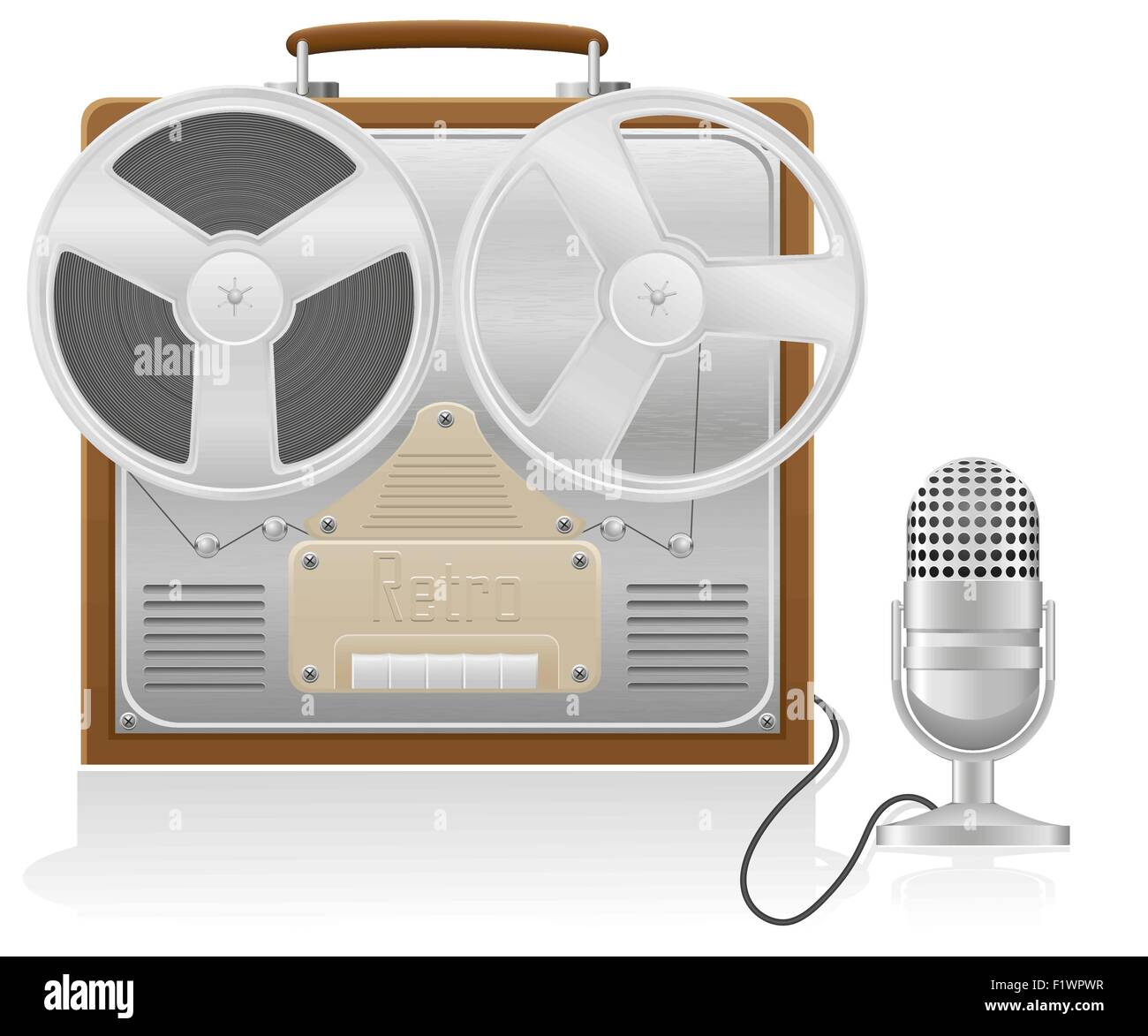 old recorder vector illustration isolated on white background Stock ...