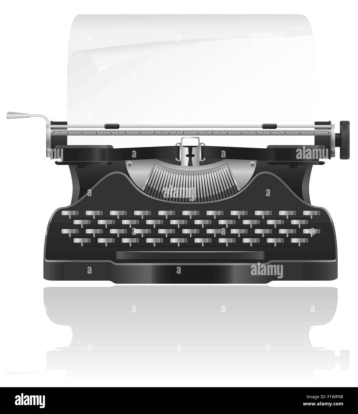 old typewriter vector illustration isolated on white background Stock ...