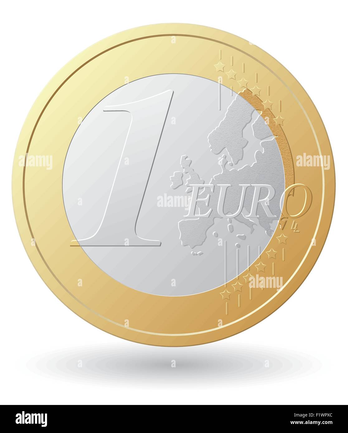 one euro coin vector illustration isolated on white background Stock ...