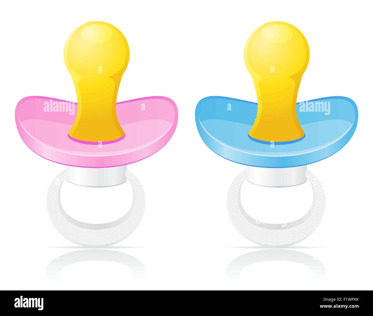 babys pacifier pink and blue vector illustration isolated on white ...