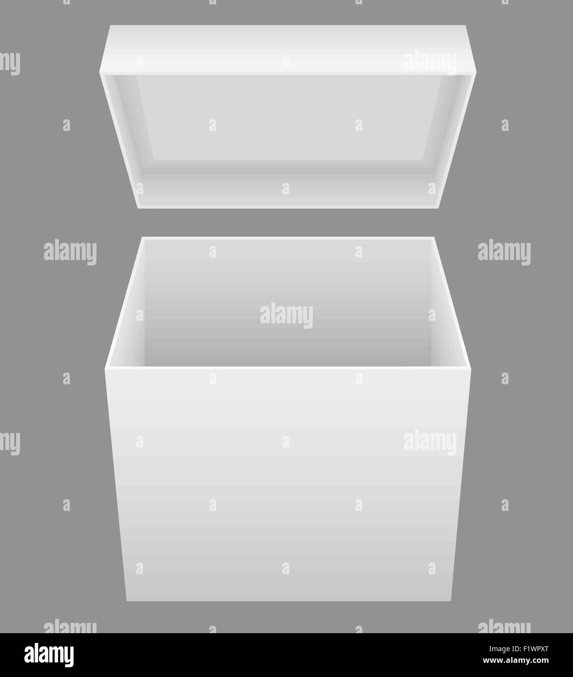 White Open Packing Box Vector Illustration Isolated On Gray Background