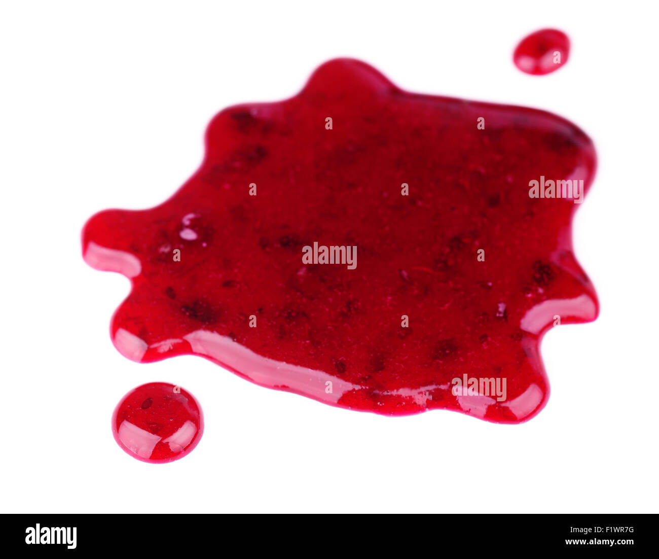 Black currant jam splats isolated on white Stock Photo - Alamy