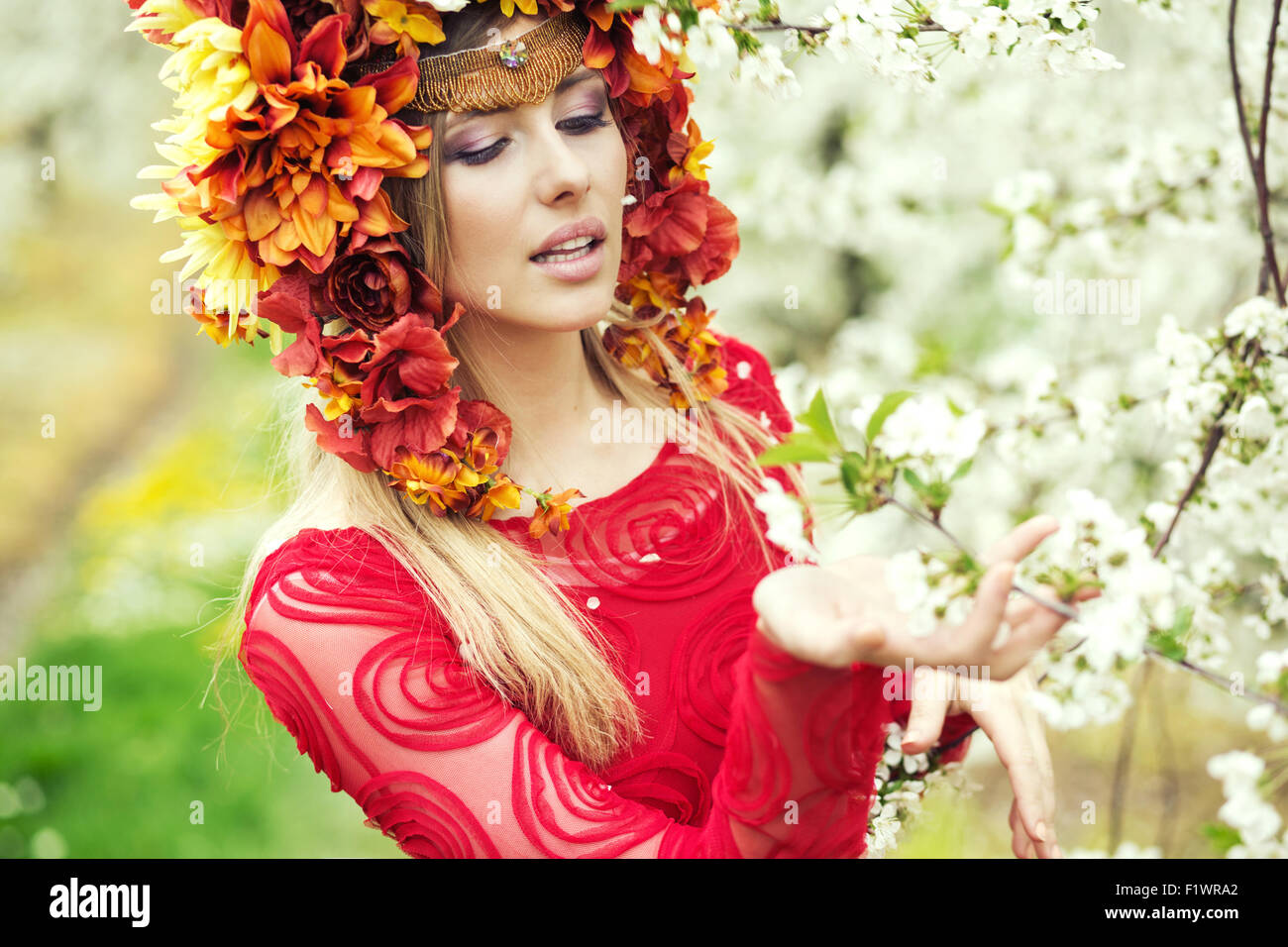 Portrait of the pretty Lady Spring Stock Photo - Alamy