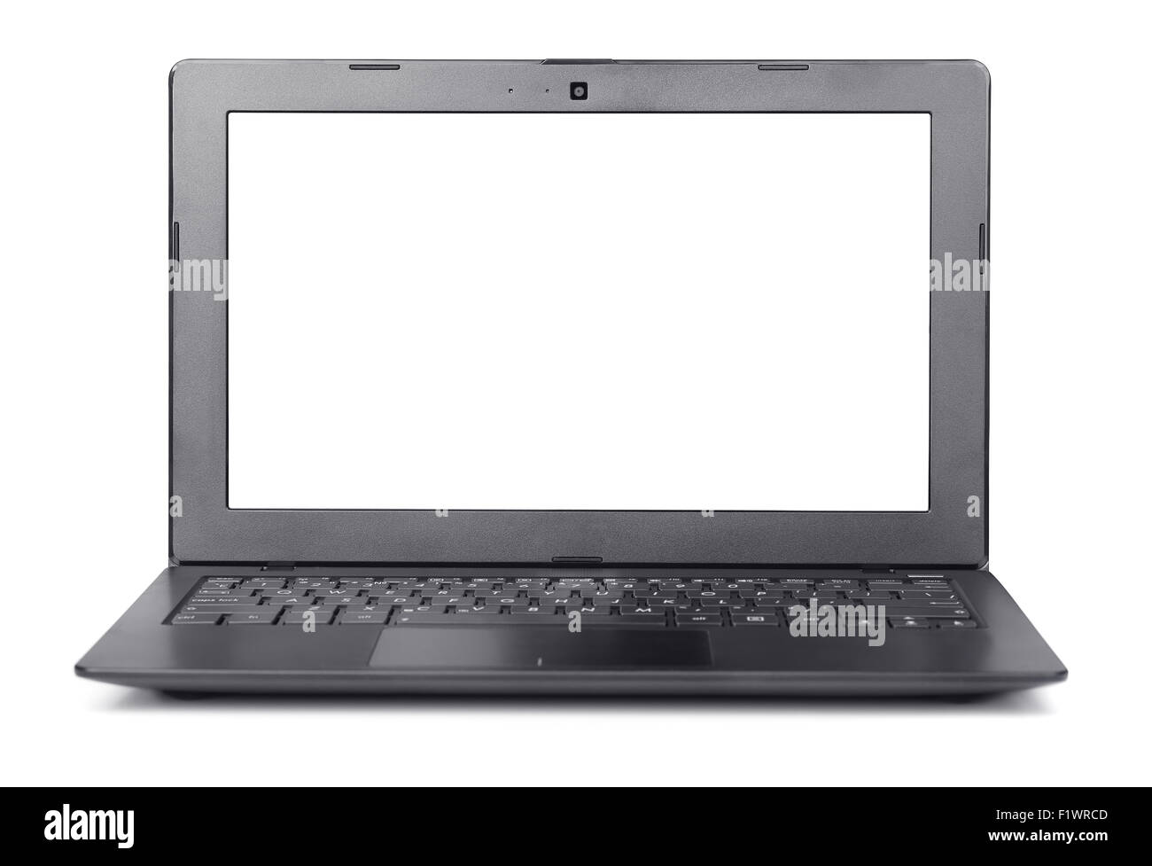 Front view of laptop with blank screen isolated on white Stock Photo ...