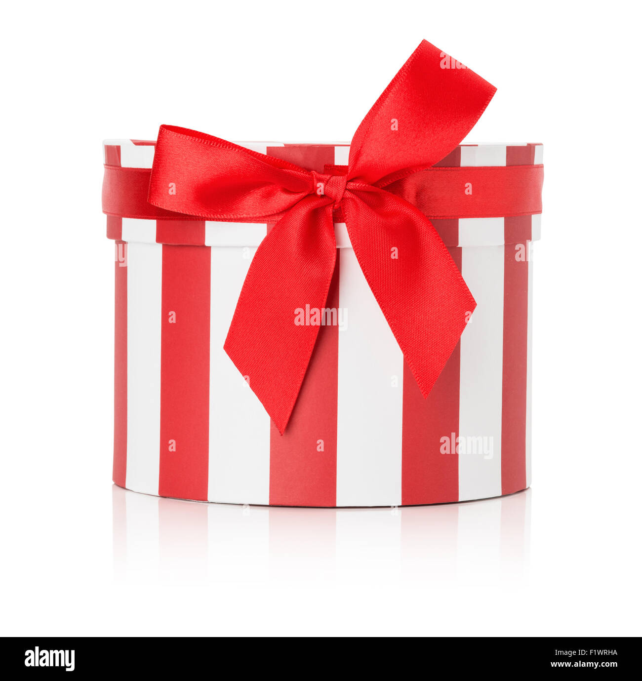 red round gift box isolated on the white background Stock Photo - Alamy