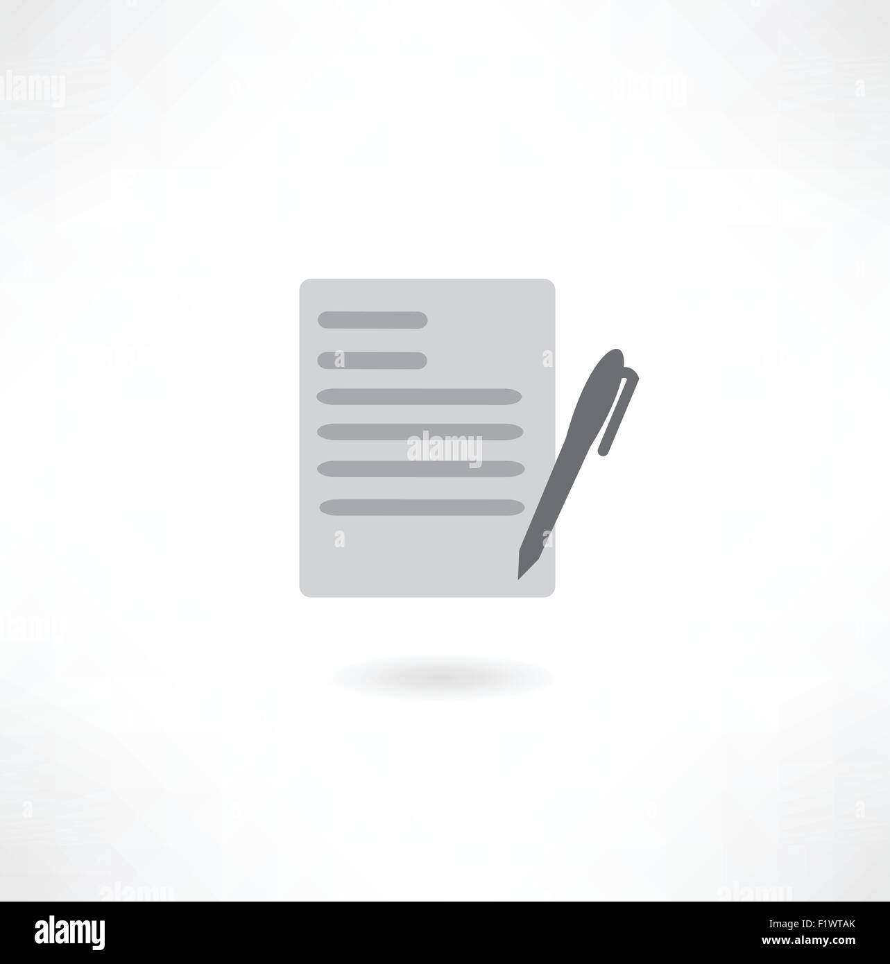 document with pen - vector icon Stock Vector Image & Art - Alamy