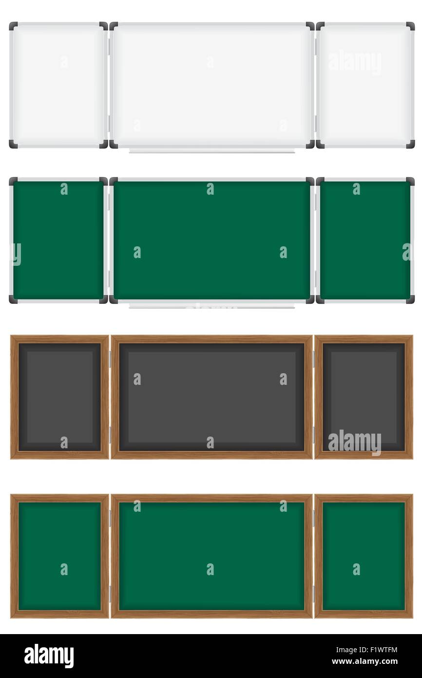 wooden and plastic school board vector illustration isolated on white ...