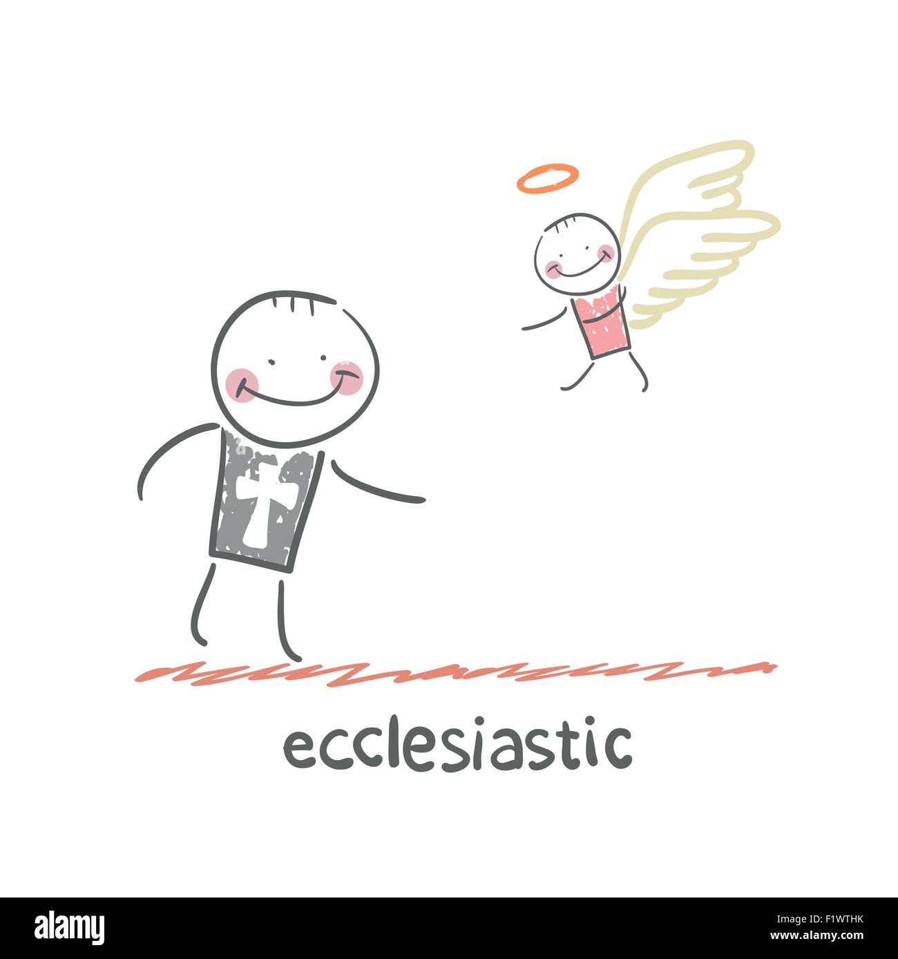 ecclesiastic. Fun cartoon style illustration. The situation of life ...