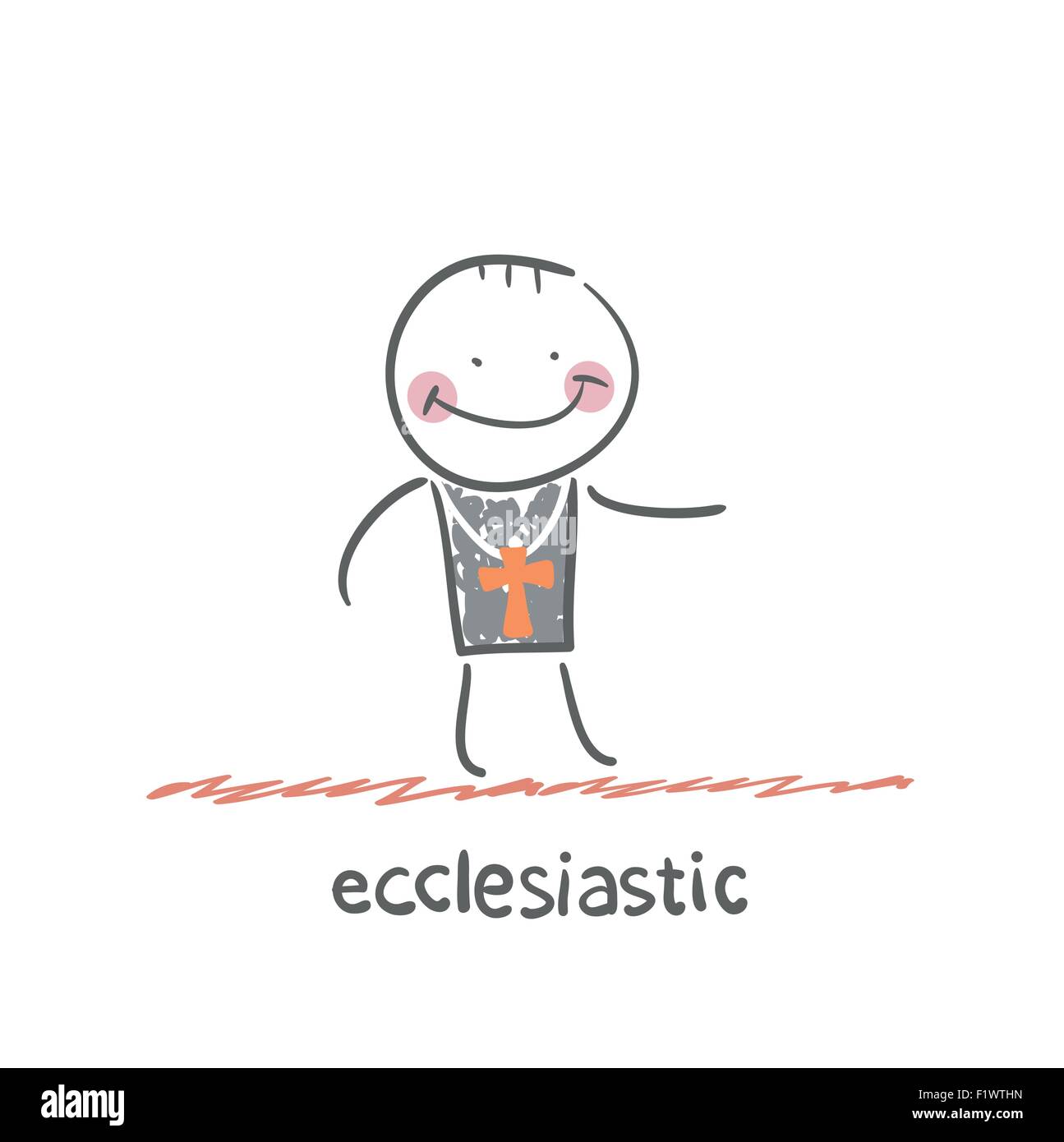 ecclesiastic. Fun cartoon style illustration. The situation of life ...