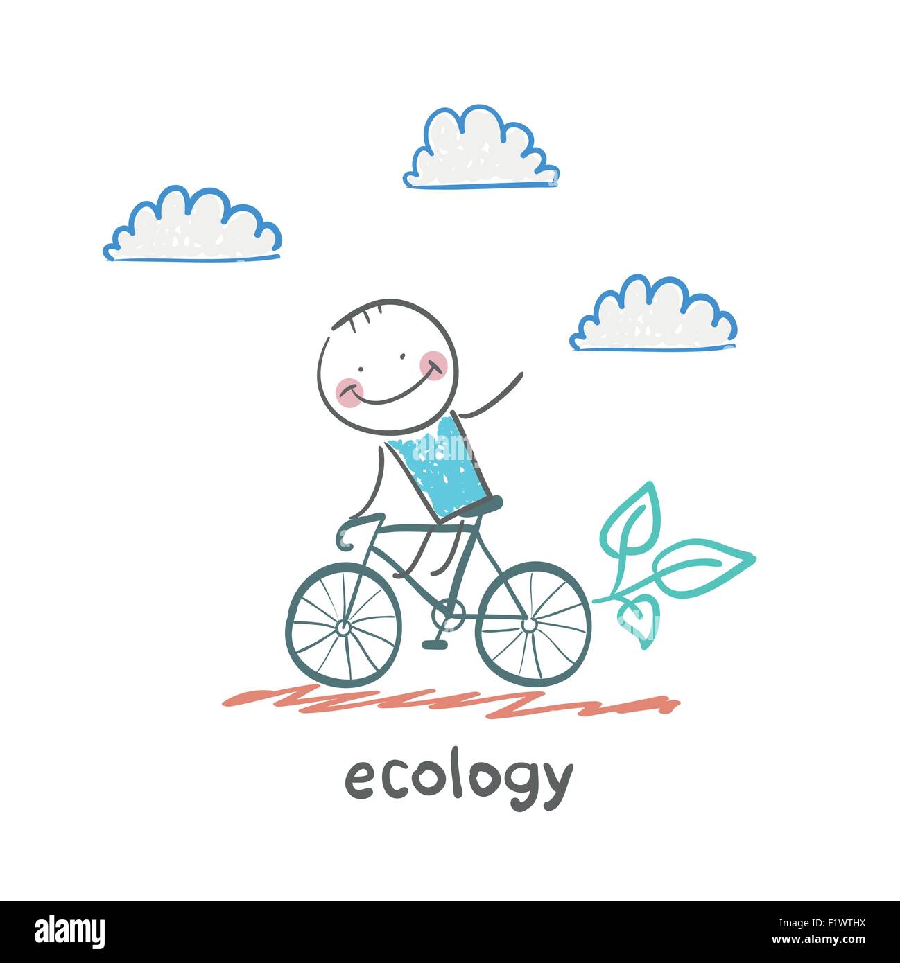 ecology. Fun cartoon style illustration. The situation of life Stock ...
