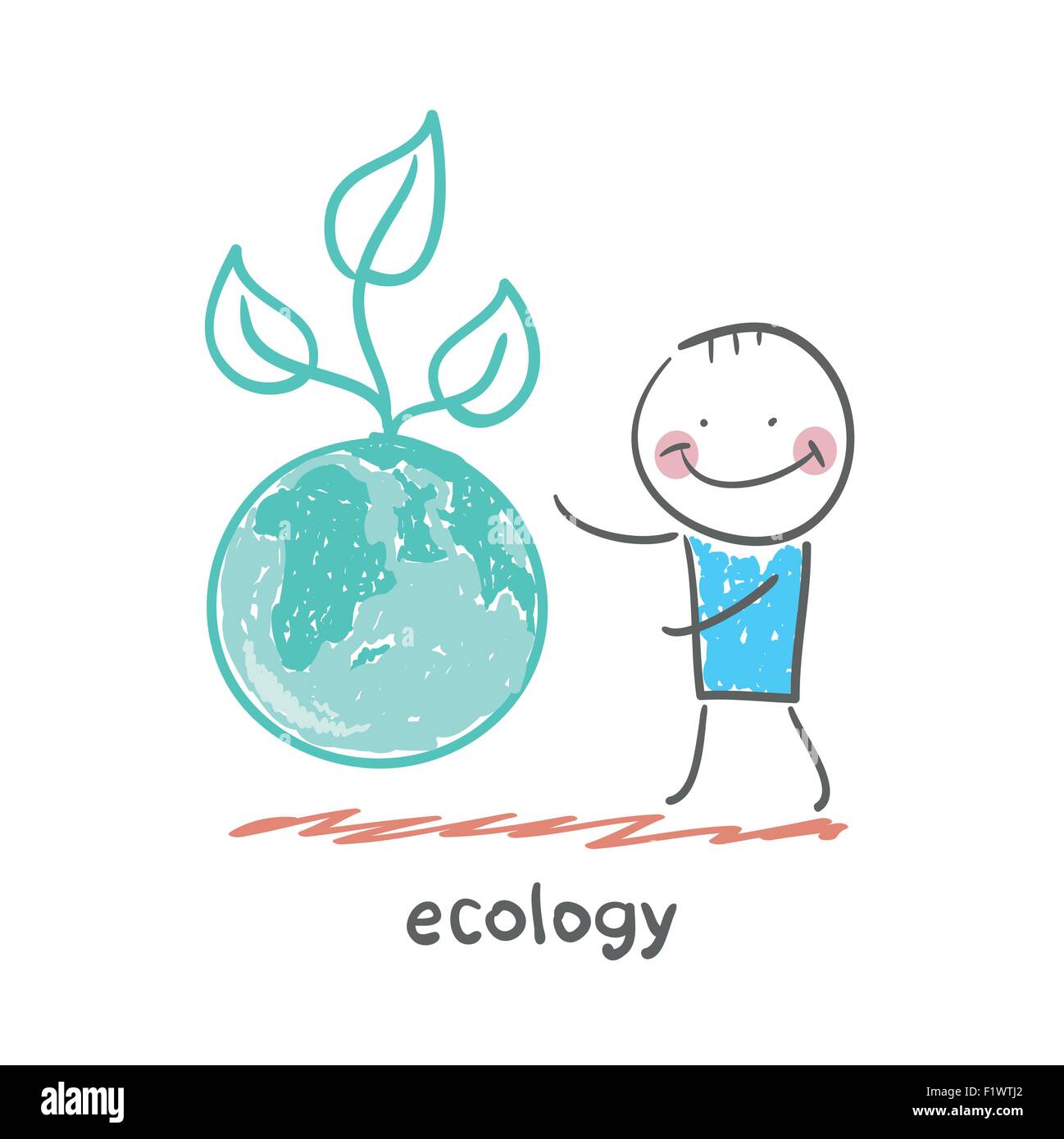 ecology. Fun cartoon style illustration. The situation of life Stock ...