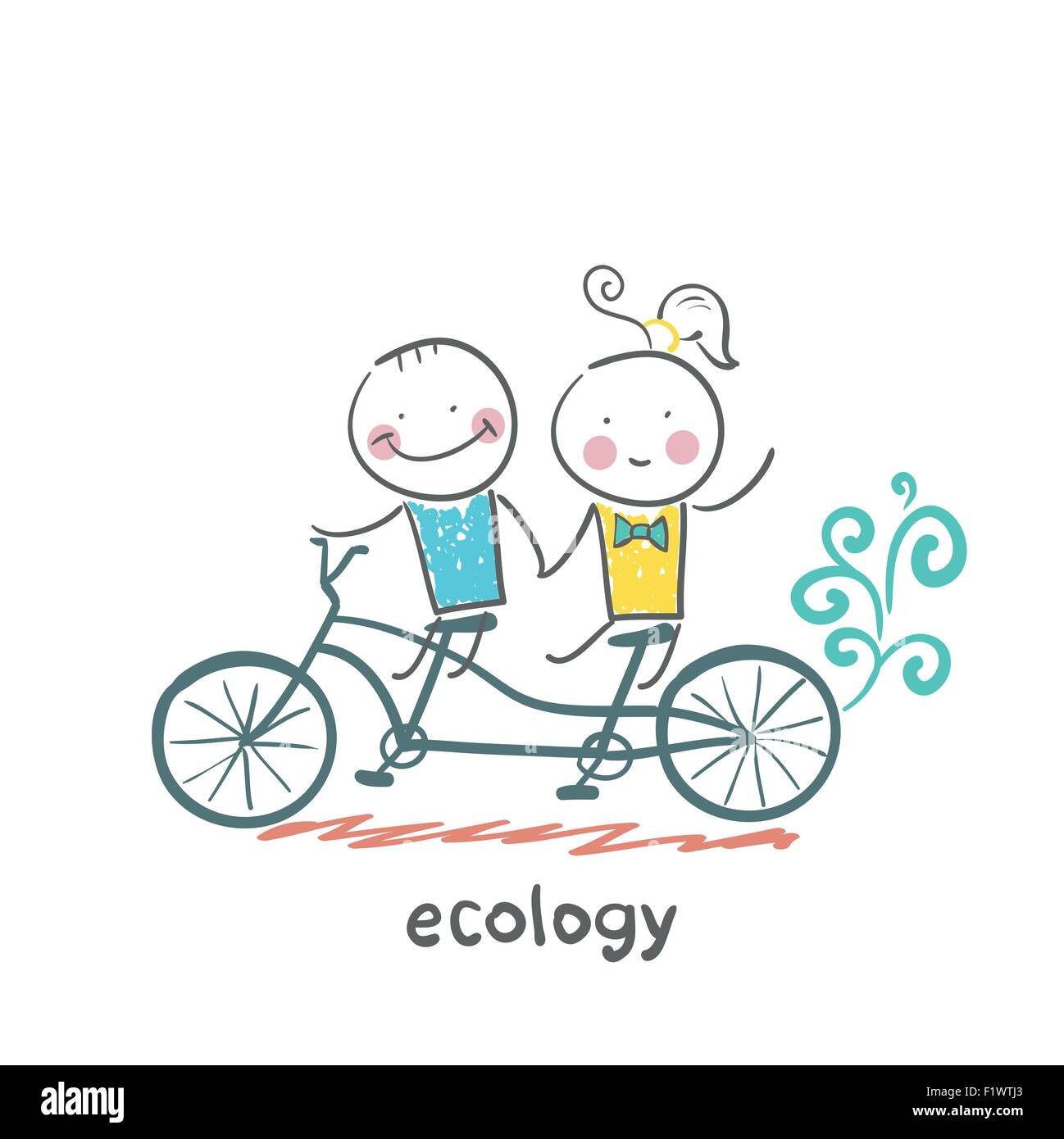 ecology. Fun cartoon style illustration. The situation of life Stock ...