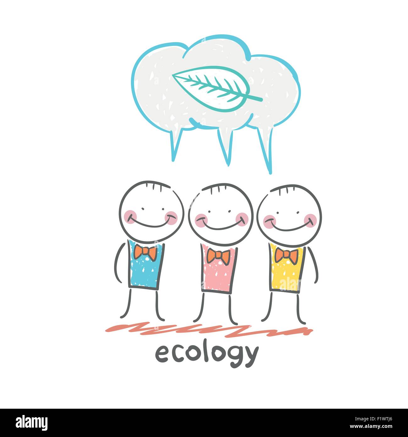 ecology. Fun cartoon style illustration. The situation of life Stock ...