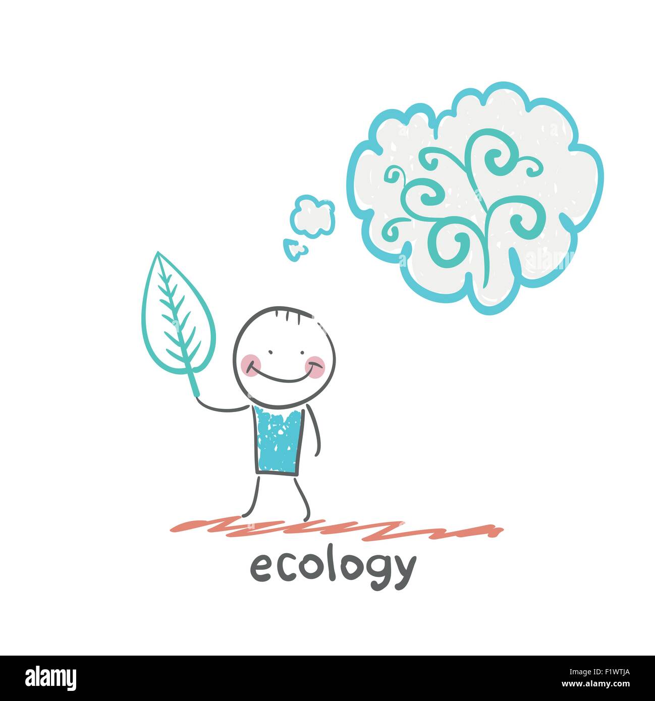 ecology. Fun cartoon style illustration. The situation of life Stock ...