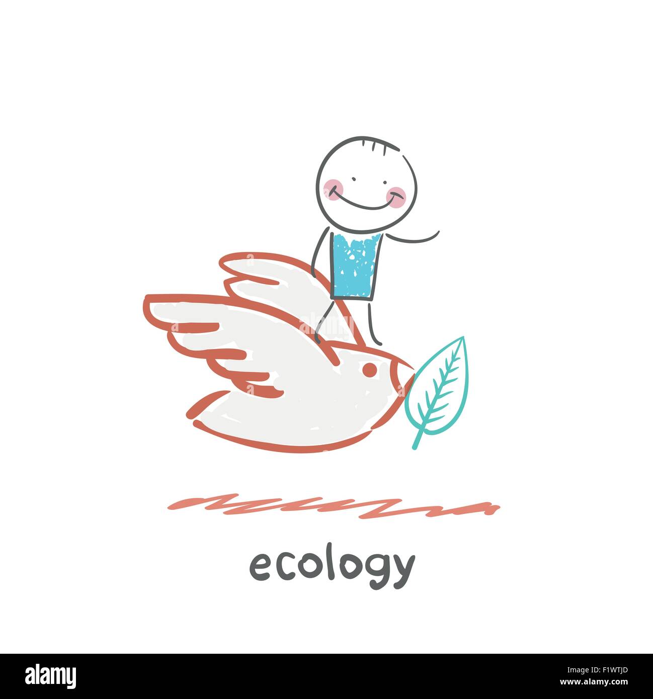 ecology. Fun cartoon style illustration. The situation of life Stock ...