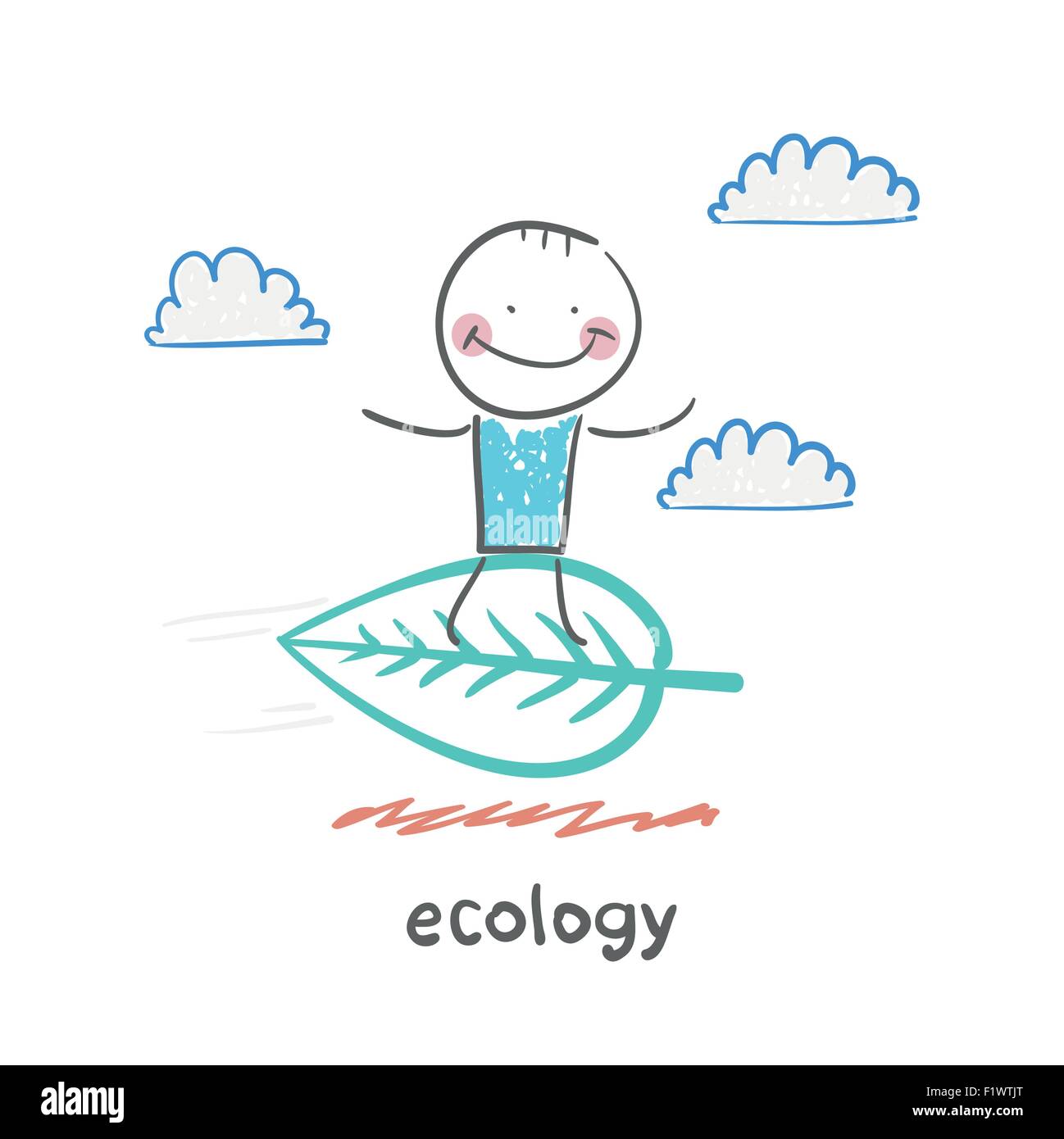 ecology. Fun cartoon style illustration. The situation of life Stock ...