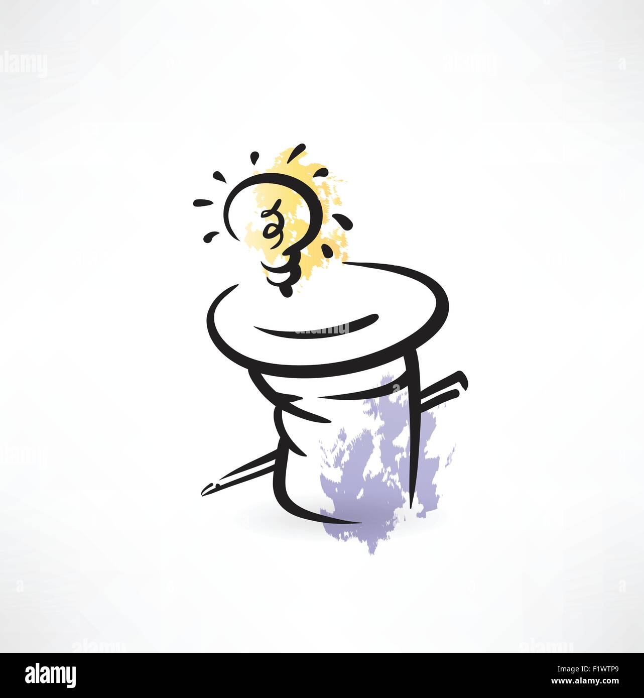 light bulb and magic hat grunge icon Stock Vector Image & Art - Alamy