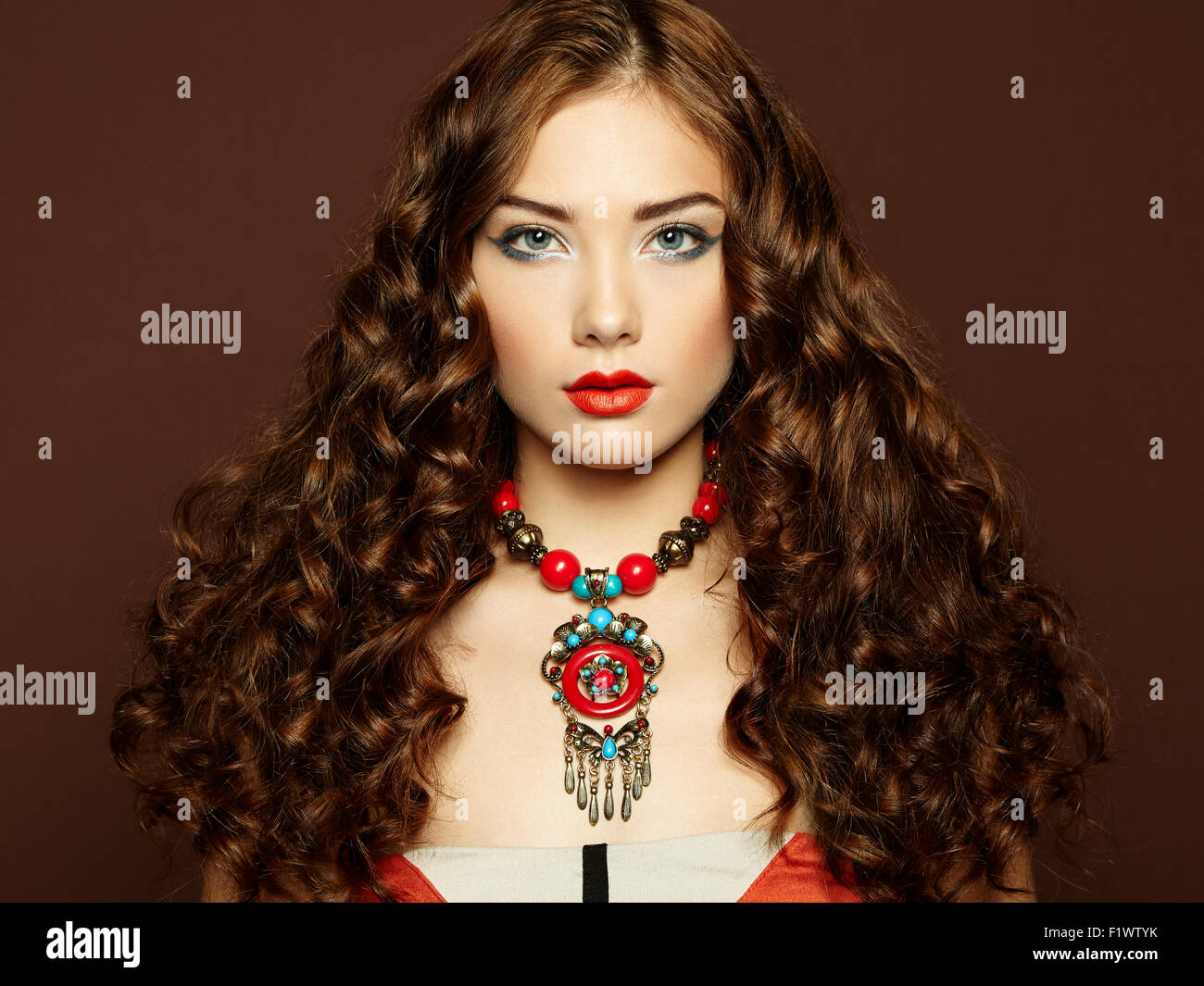 Portrait of young beautiful girl. Fashion photo Stock Photo - Alamy