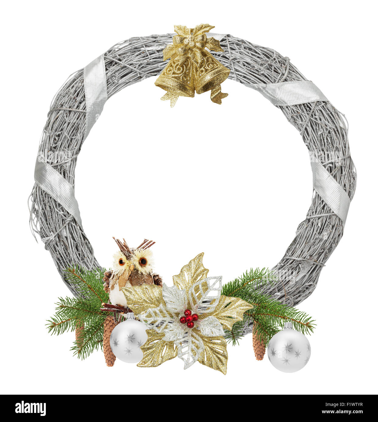 Christmas wreath on retro Cut Out Stock Images & Pictures - Alamy