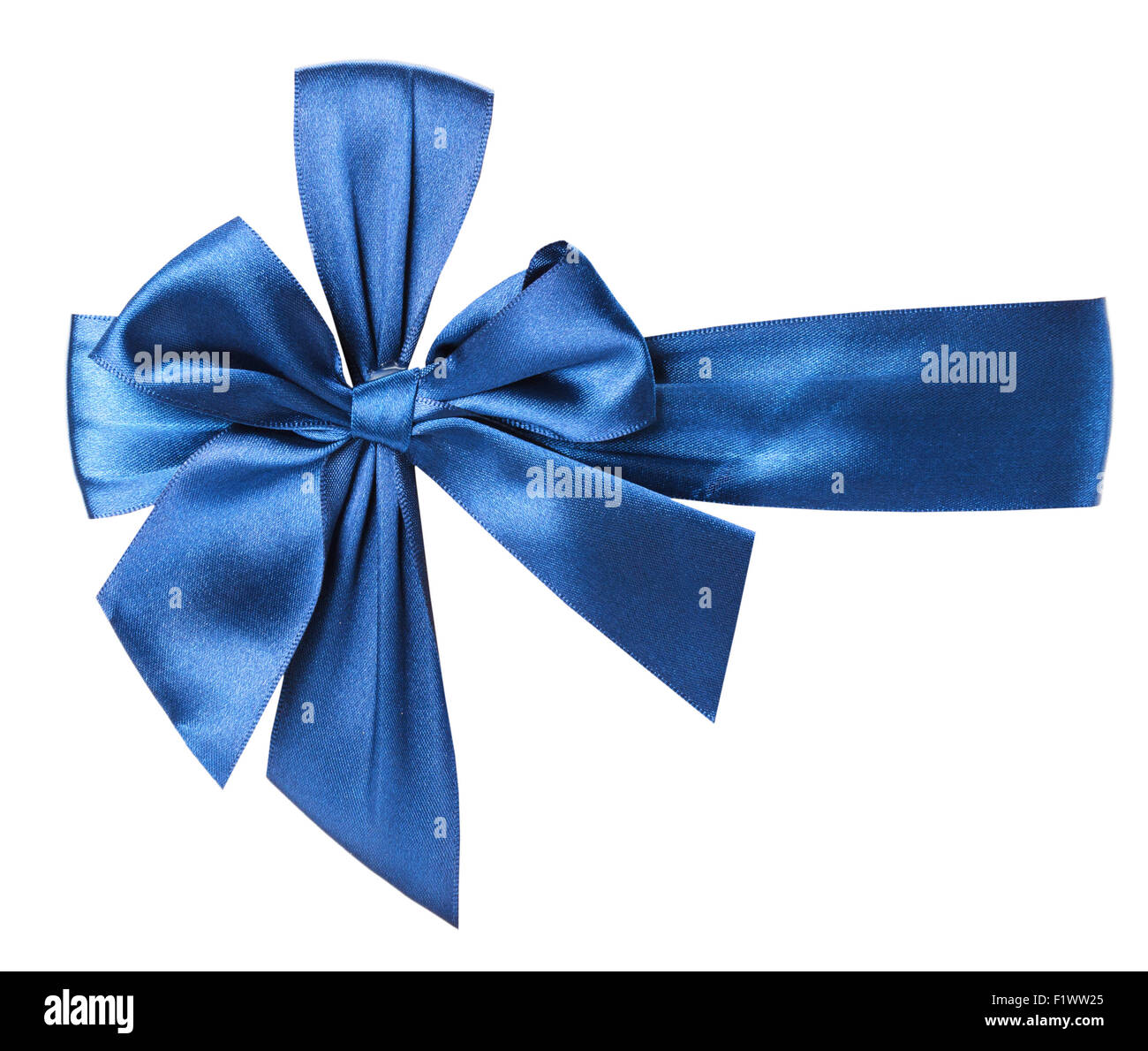 Blue satin ribbons bow Cut Out Stock Images & Pictures - Alamy