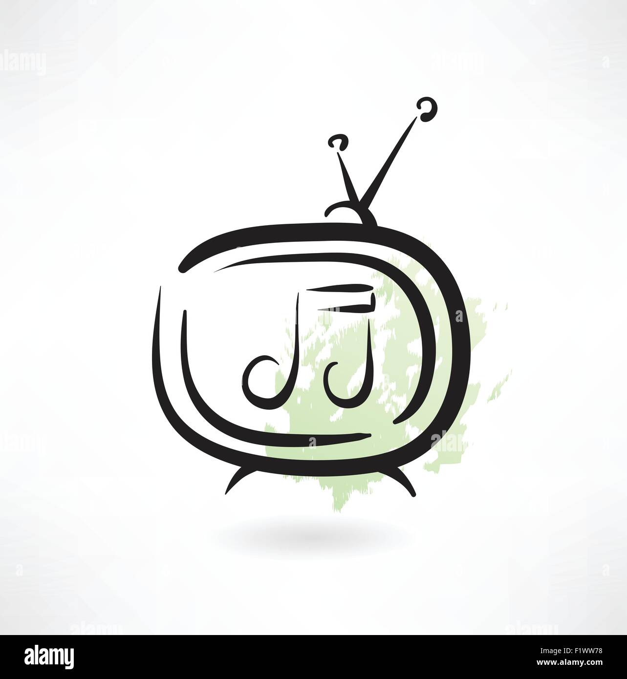 tv and music note grunge icon Stock Vector Image & Art - Alamy