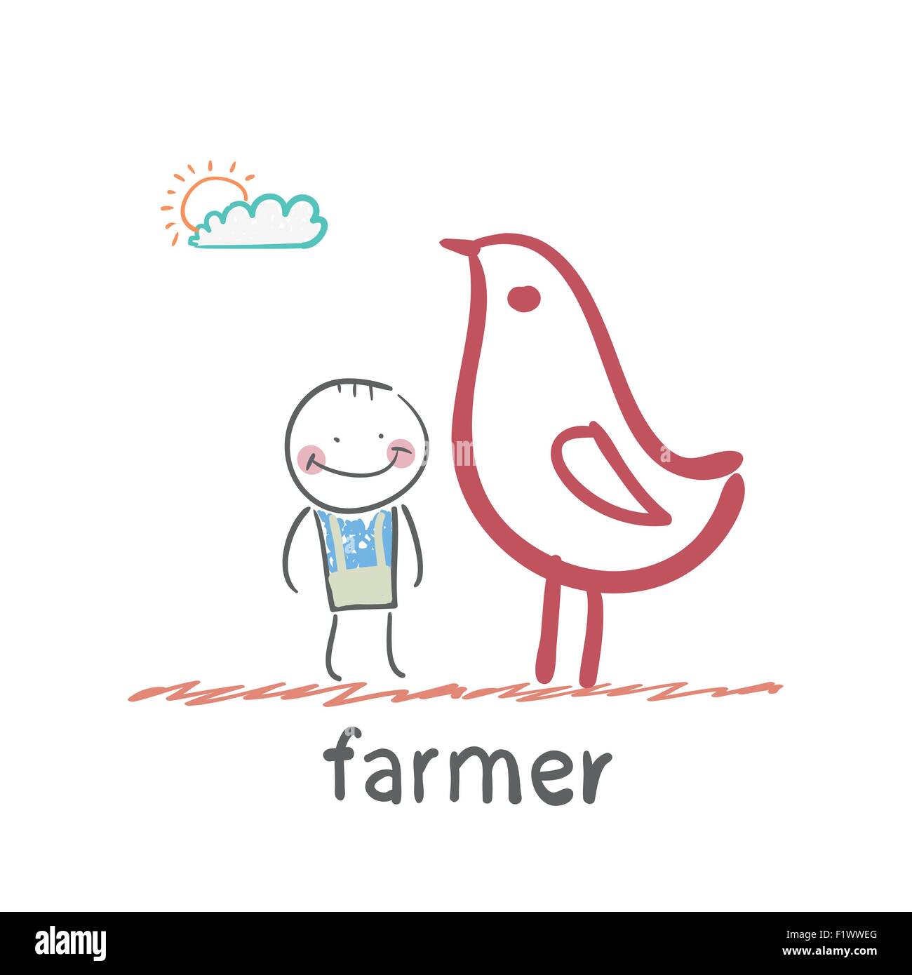 farmer. Fun cartoon style illustration. The situation of life Stock ...