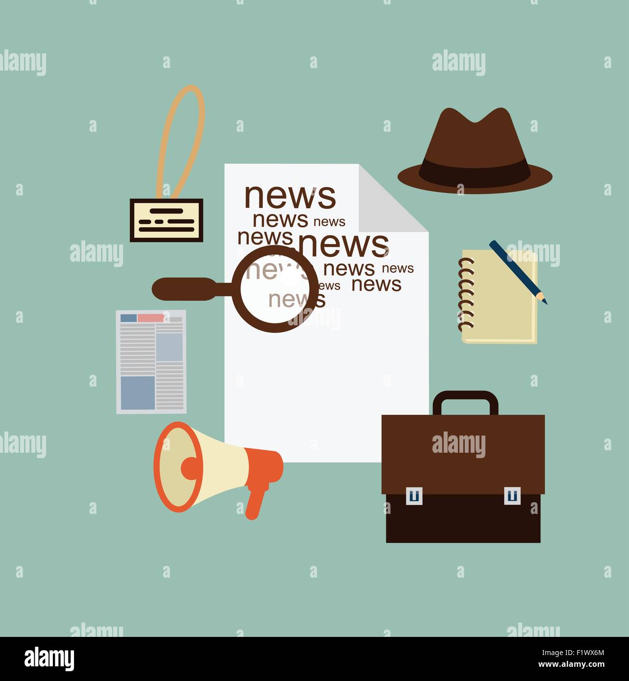 journalist illustration. Flat modern style vector design Stock Vector ...