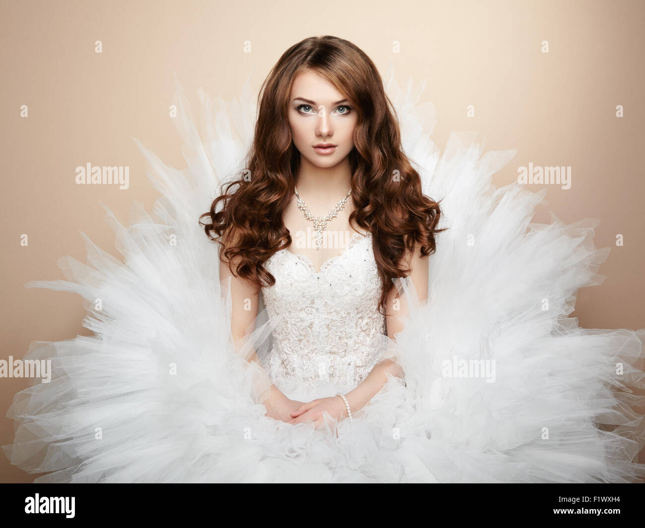 Portrait of beautiful bride. Wedding dress. Wedding photo Stock Photo ...