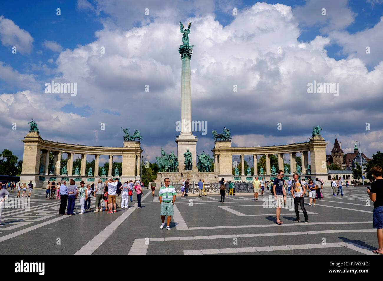 Millennium Monument, Heroes Square, Budapest, Hungary Europe. Statues ...