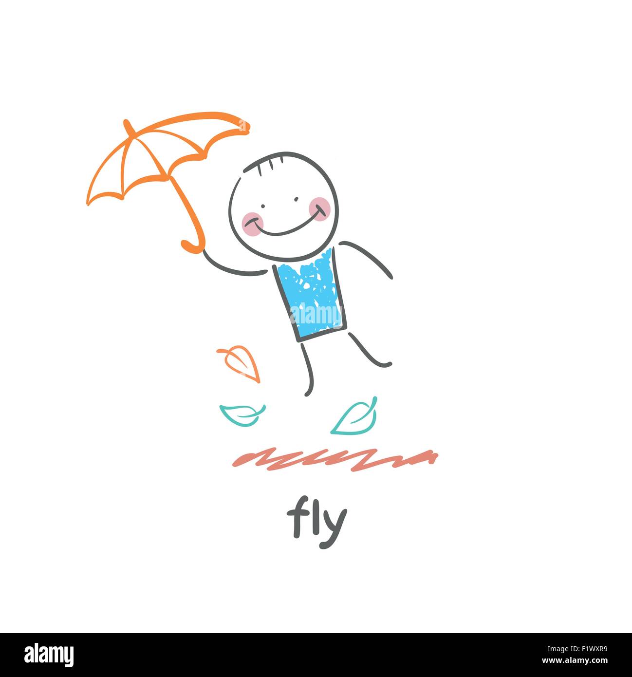 fly. Fun cartoon style illustration. The situation of life Stock Vector ...