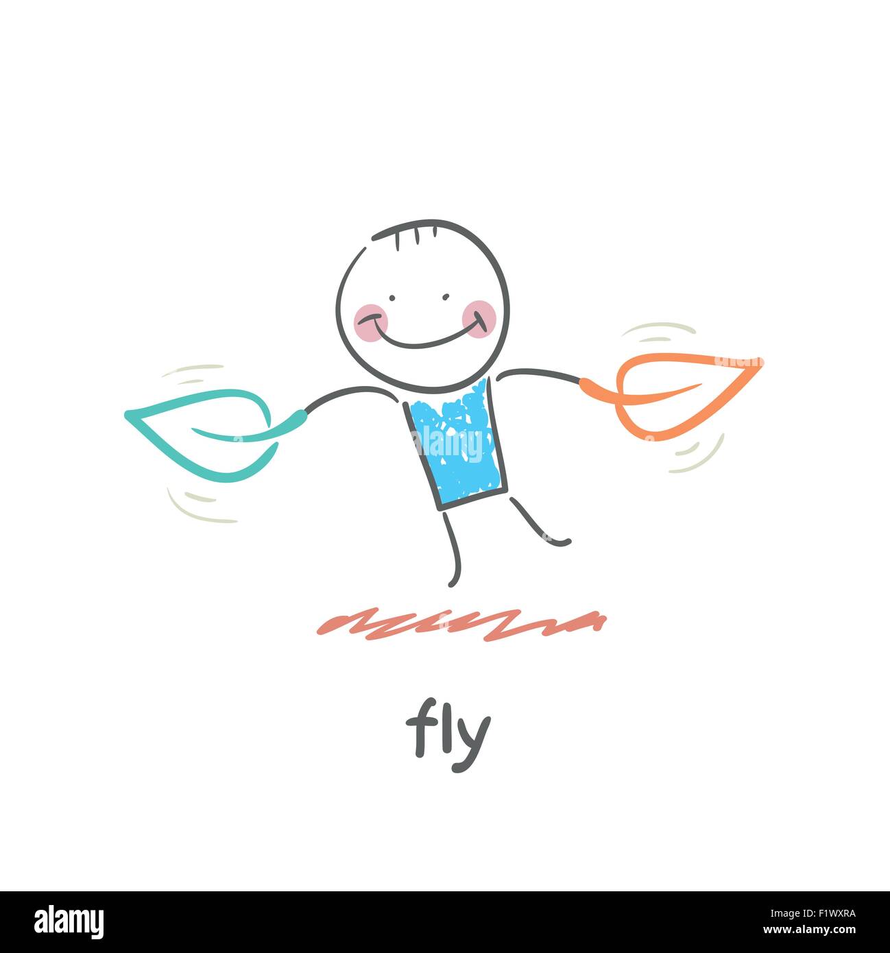 fly. Fun cartoon style illustration. The situation of life Stock Vector ...
