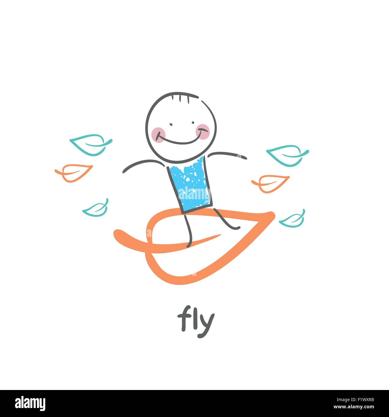 fly. Fun cartoon style illustration. The situation of life Stock Vector ...