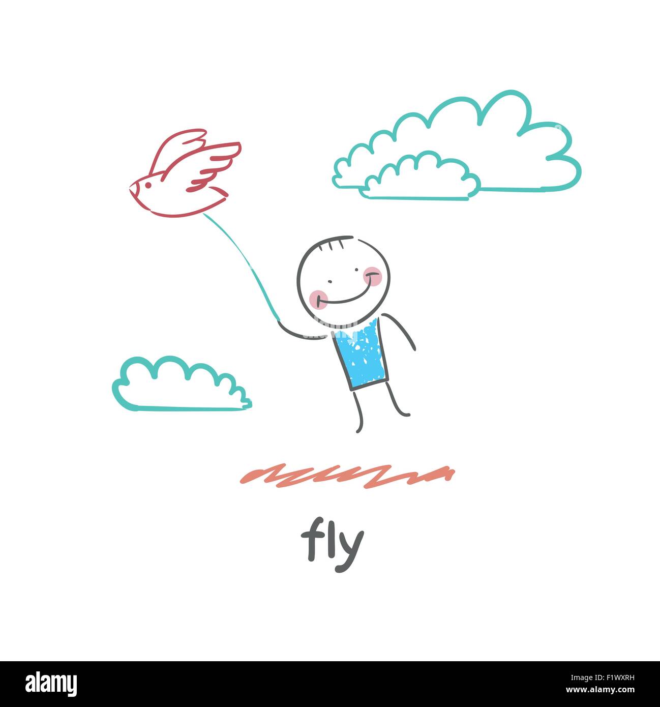 fly. Fun cartoon style illustration. The situation of life Stock Vector ...