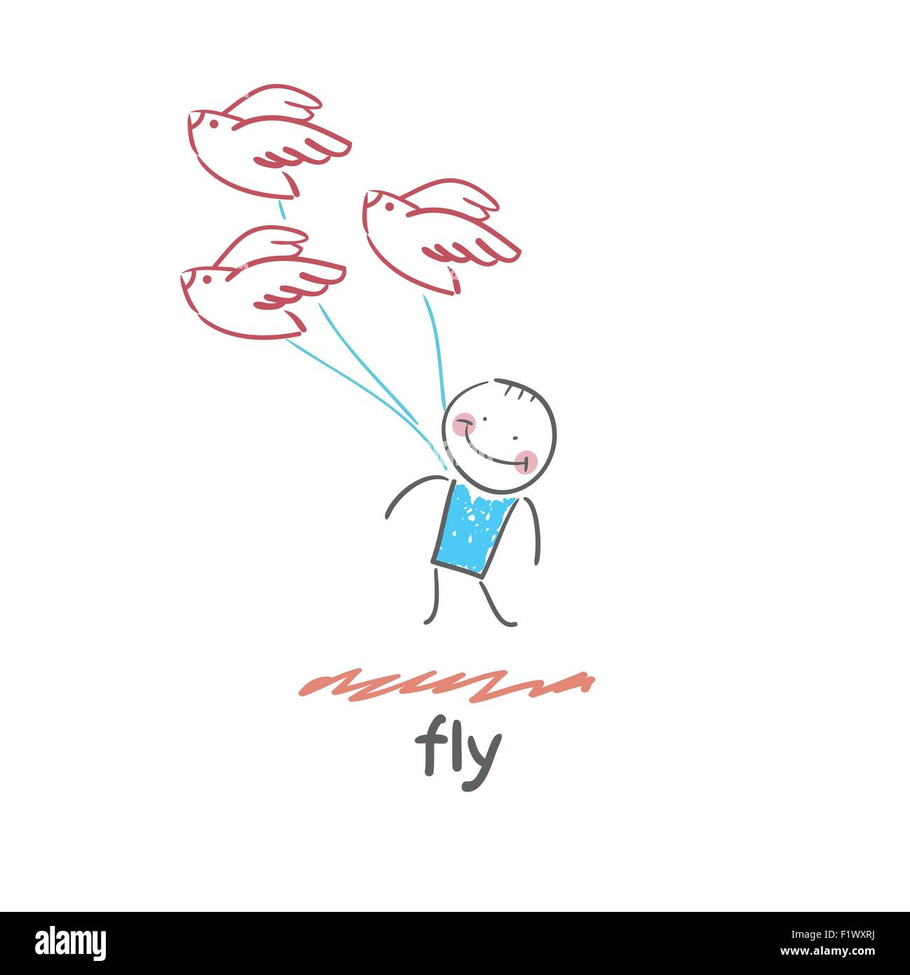 fly. Fun cartoon style illustration. The situation of life Stock Vector ...