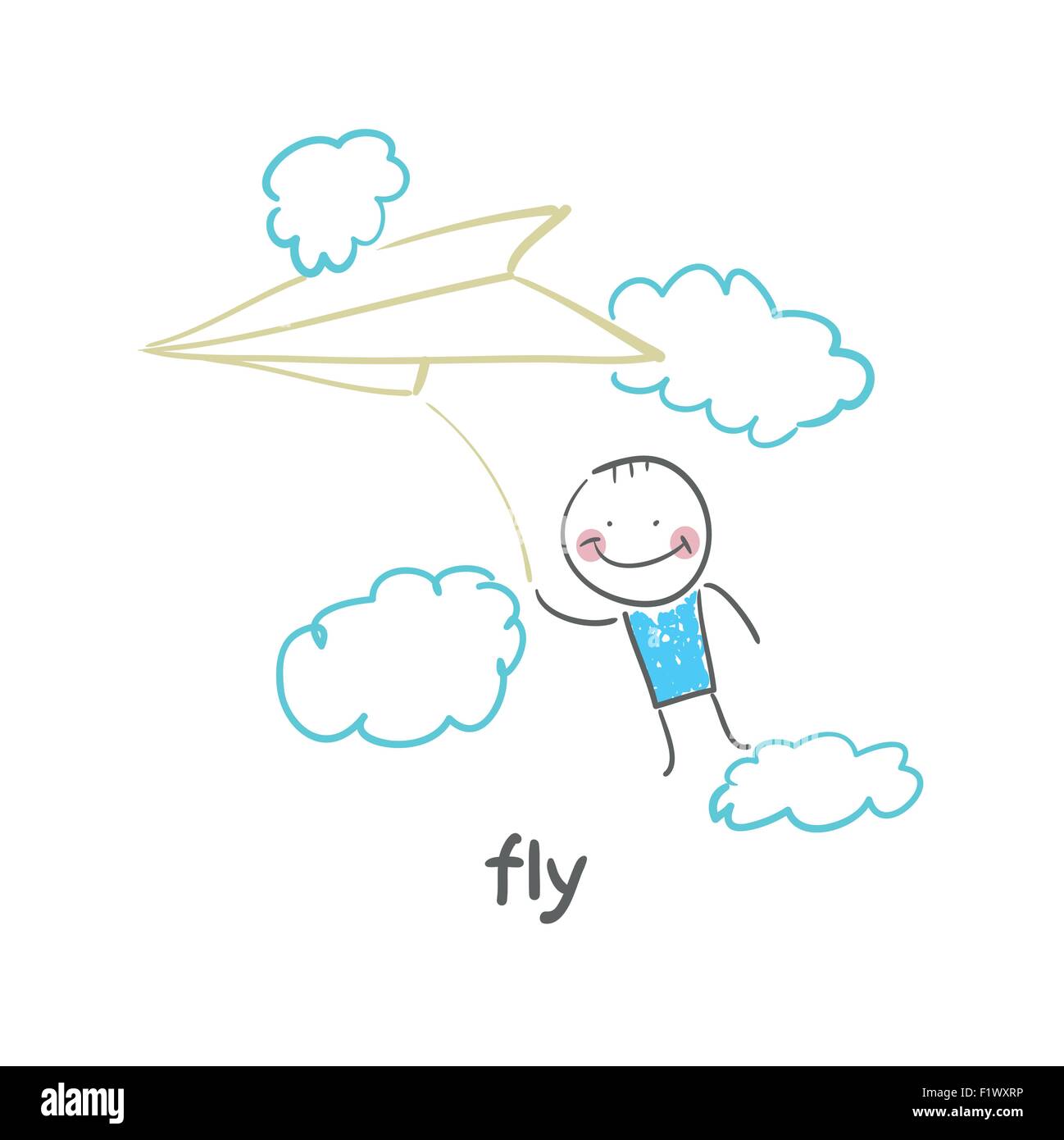 fly. Fun cartoon style illustration. The situation of life Stock Vector ...