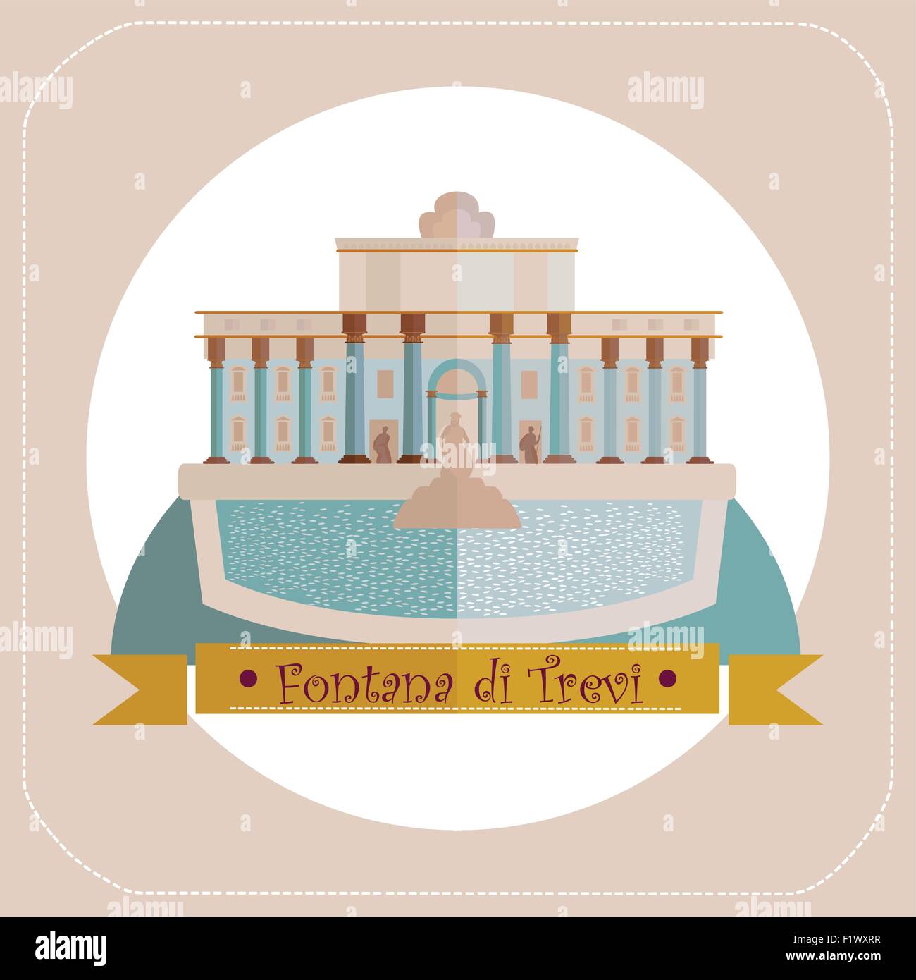 Italy Rome Fountain of Trevi Stock Vector Image & Art - Alamy