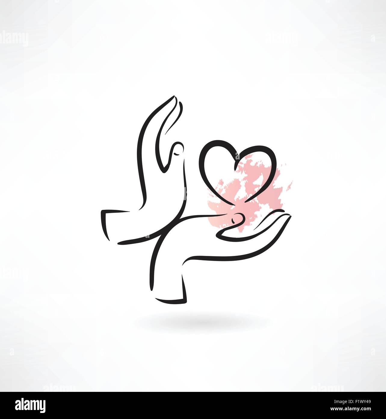 Black heart in hand icon Stock Vector Images - Alamy