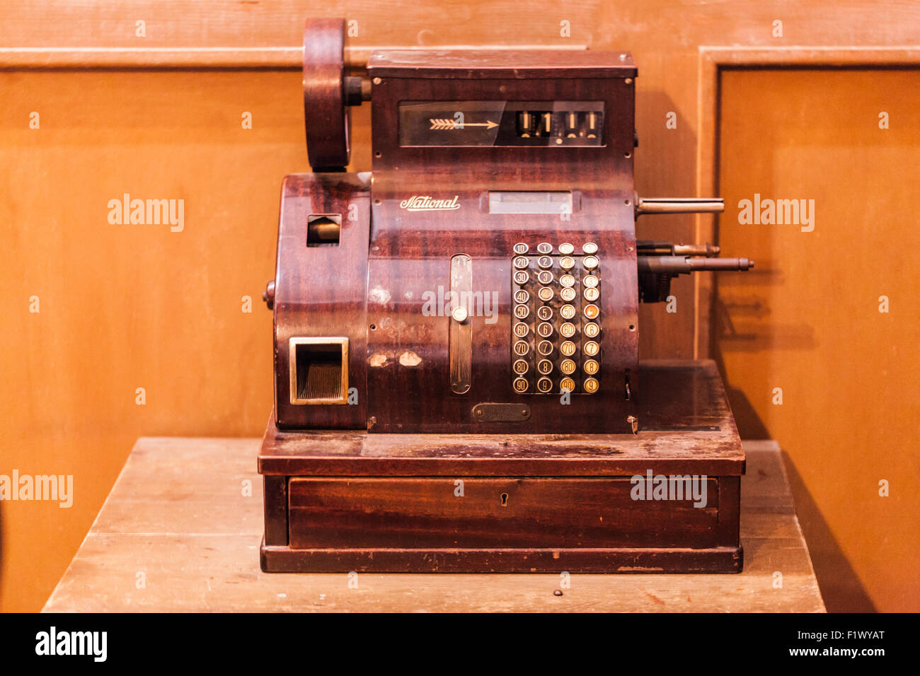 antique cash register isolated on white background Stock Photo - Alamy