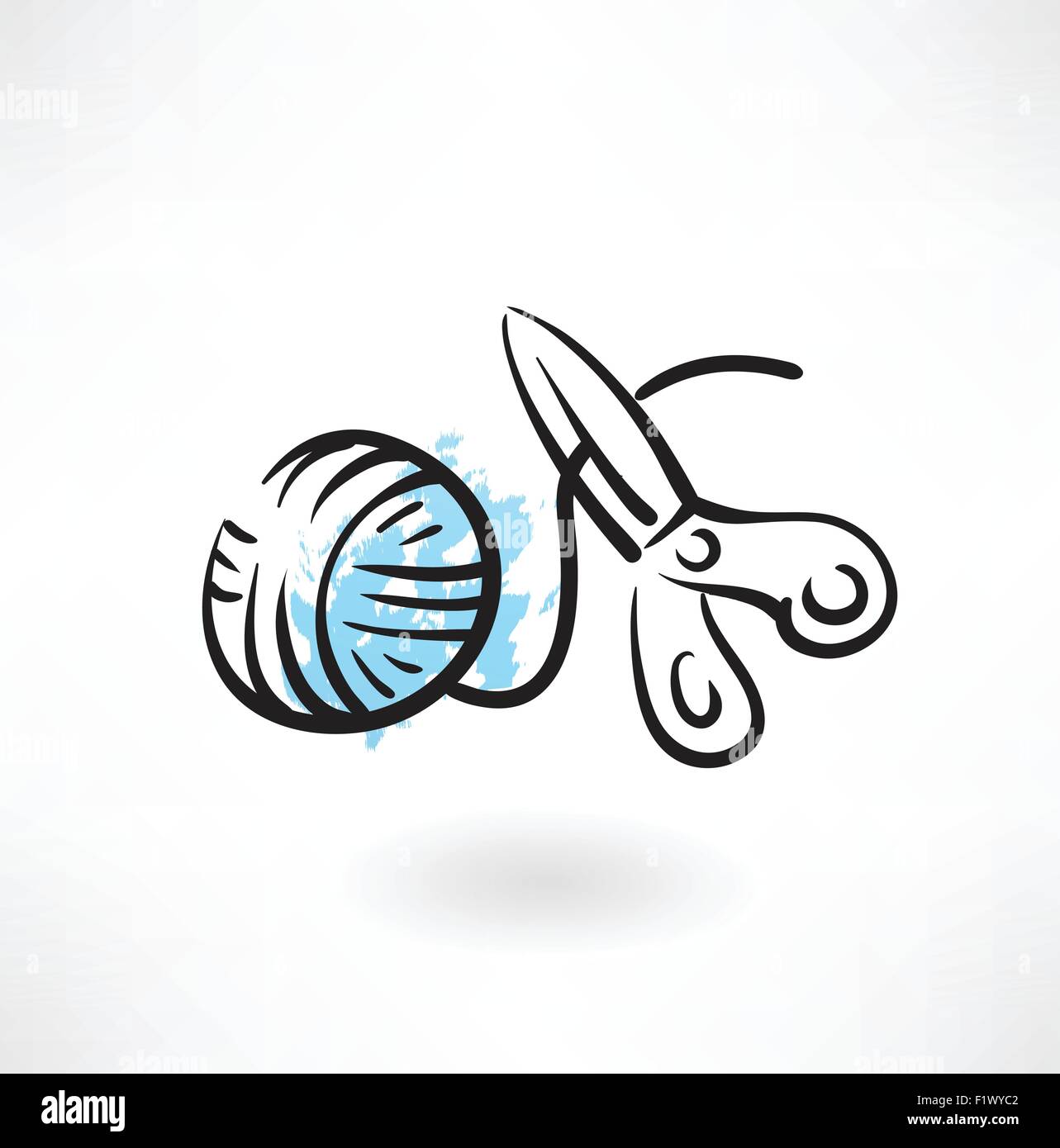 ball of yarn and scissors grunge icon Stock Vector Image & Art - Alamy