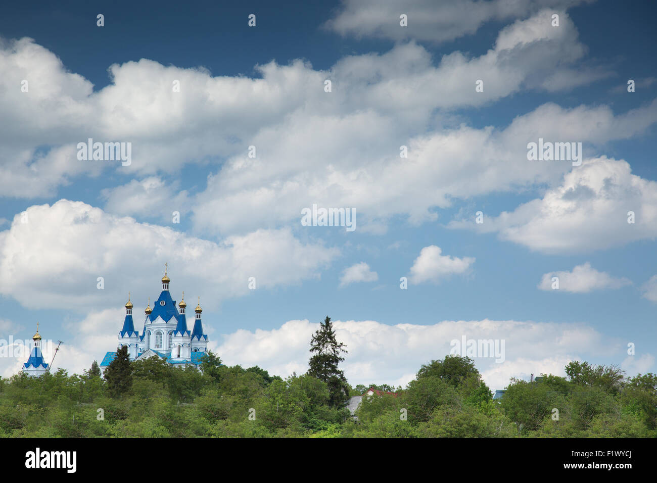 blue church on sky background Stock Photo - Alamy