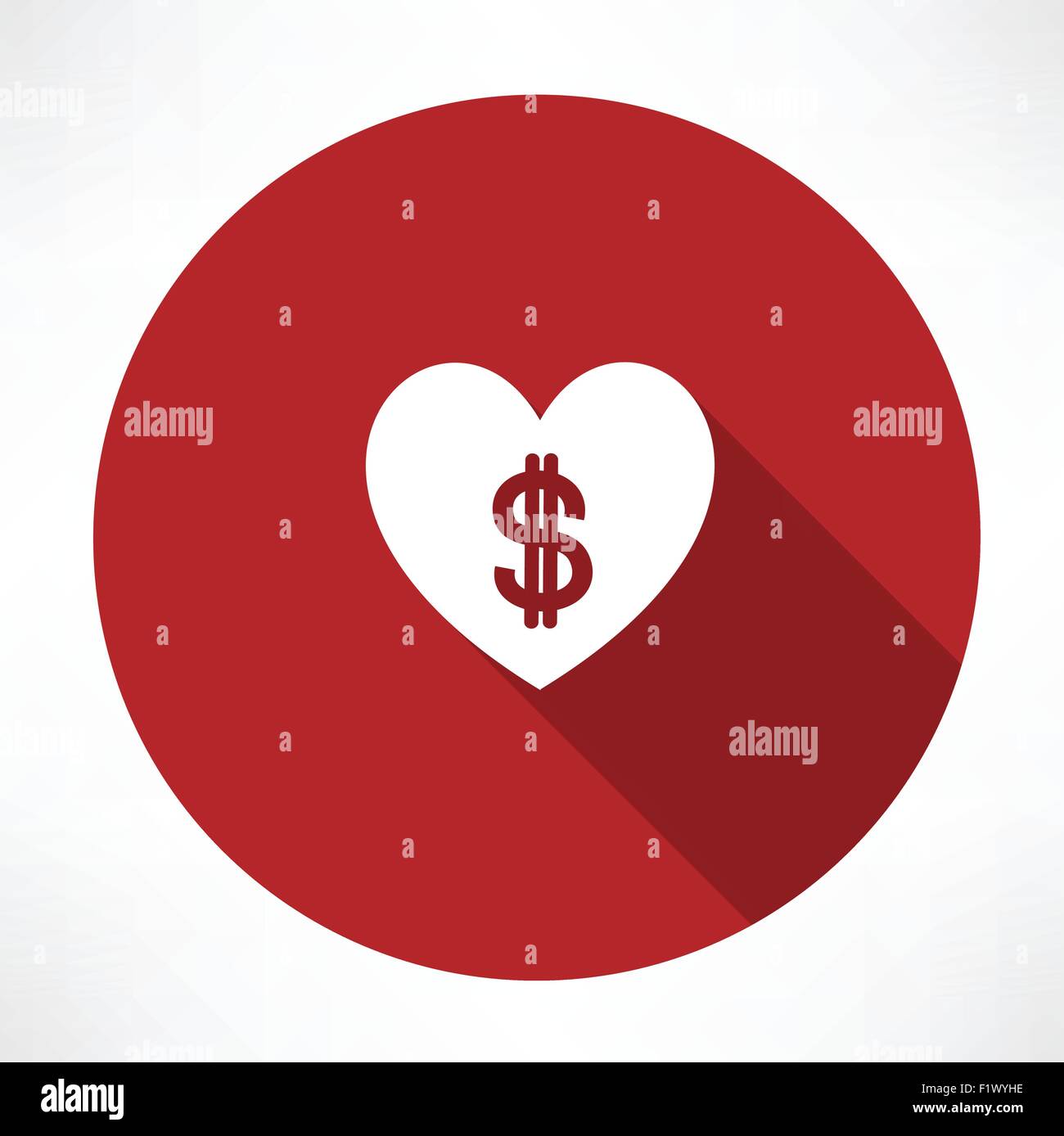 Money heart icon. Flat modern style vector illustration Stock Vector ...