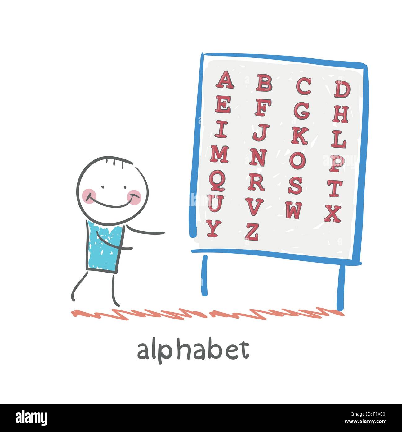 a man stands with alphabet Stock Vector Image & Art - Alamy