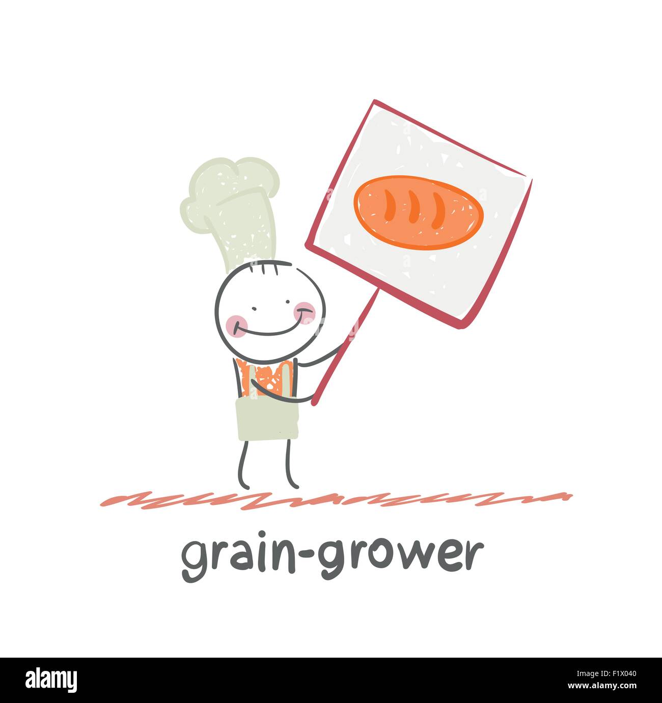 grain grower. Fun cartoon style illustration. The situation of life ...