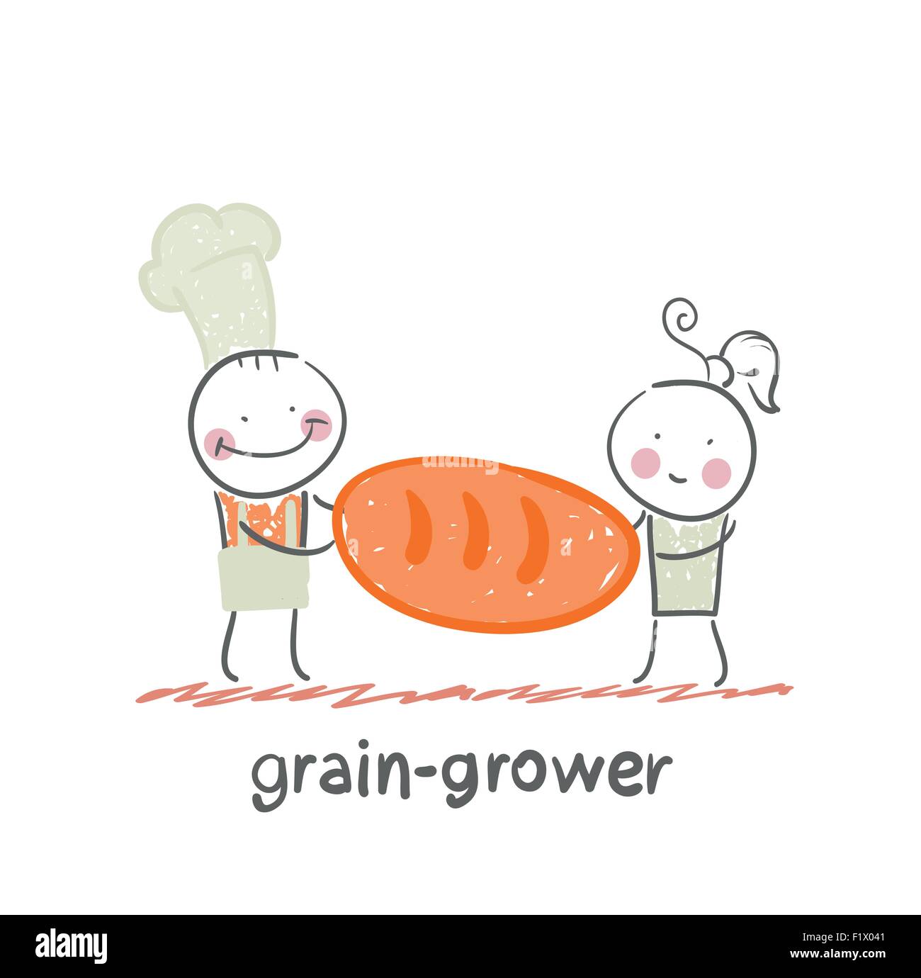 grain grower. Fun cartoon style illustration. The situation of life ...