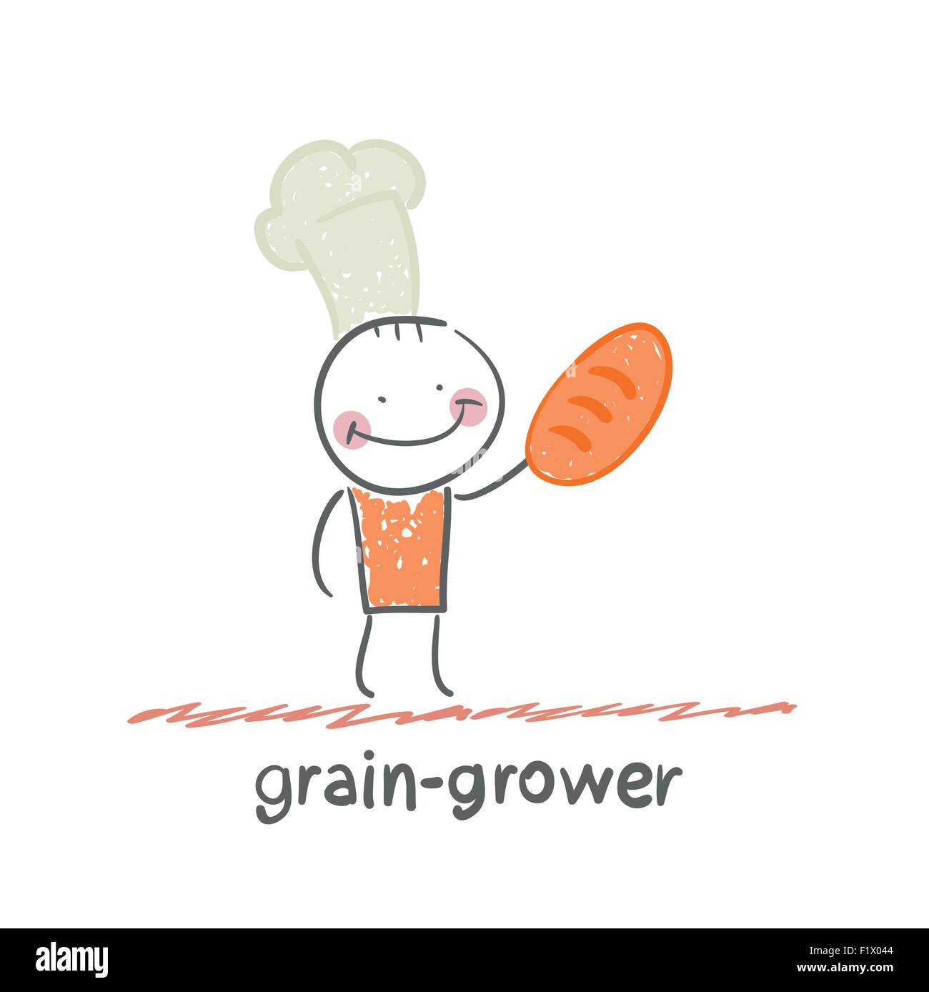grain grower. Fun cartoon style illustration. The situation of life ...