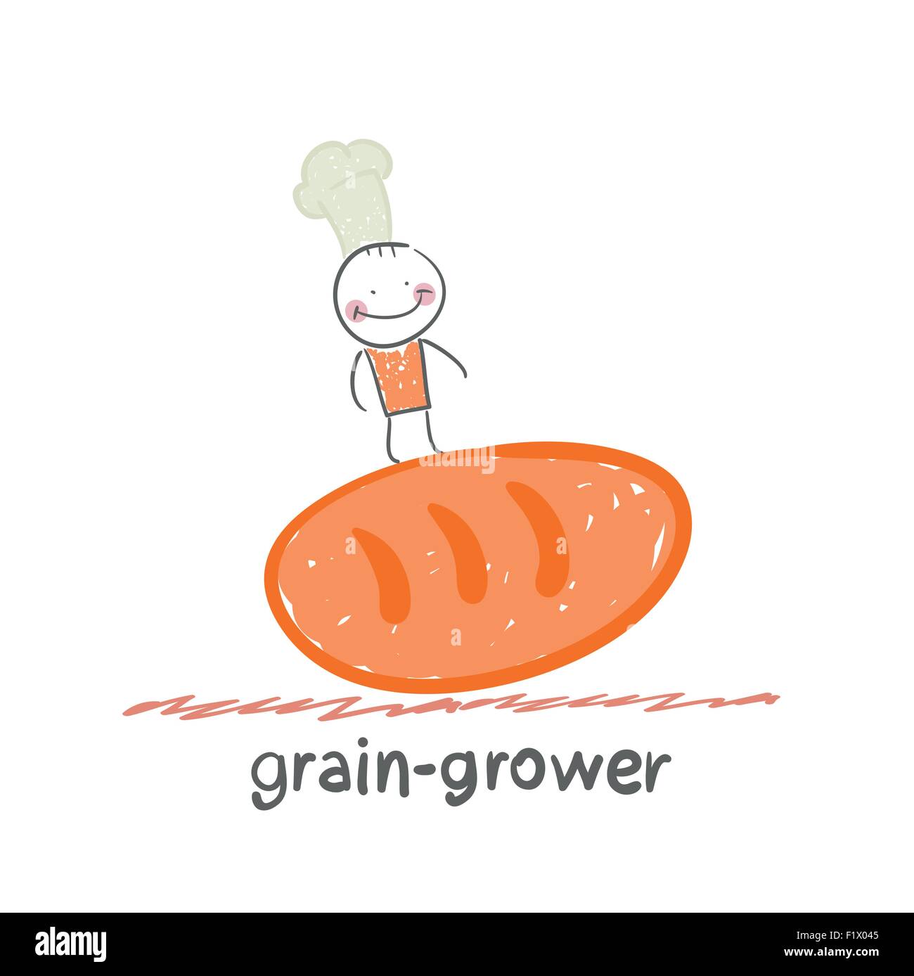 grain grower. Fun cartoon style illustration. The situation of life ...
