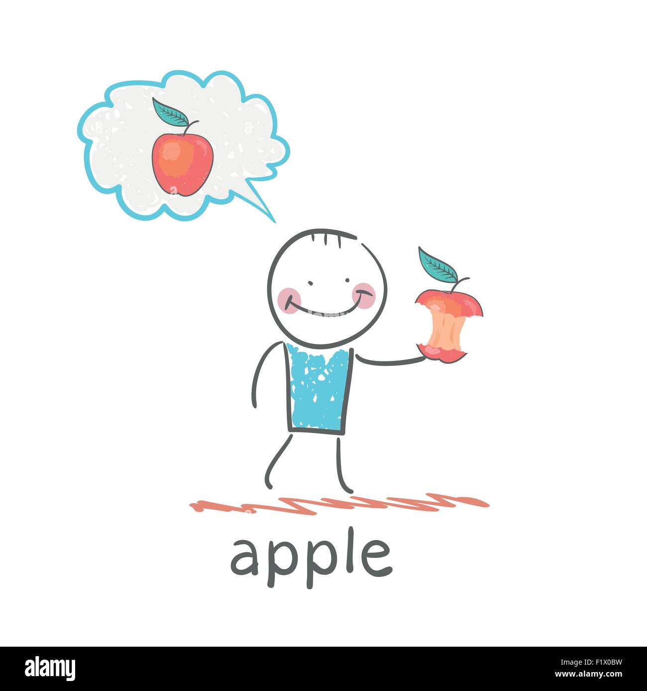 man eats an apple and think of the apple Stock Vector Image & Art - Alamy