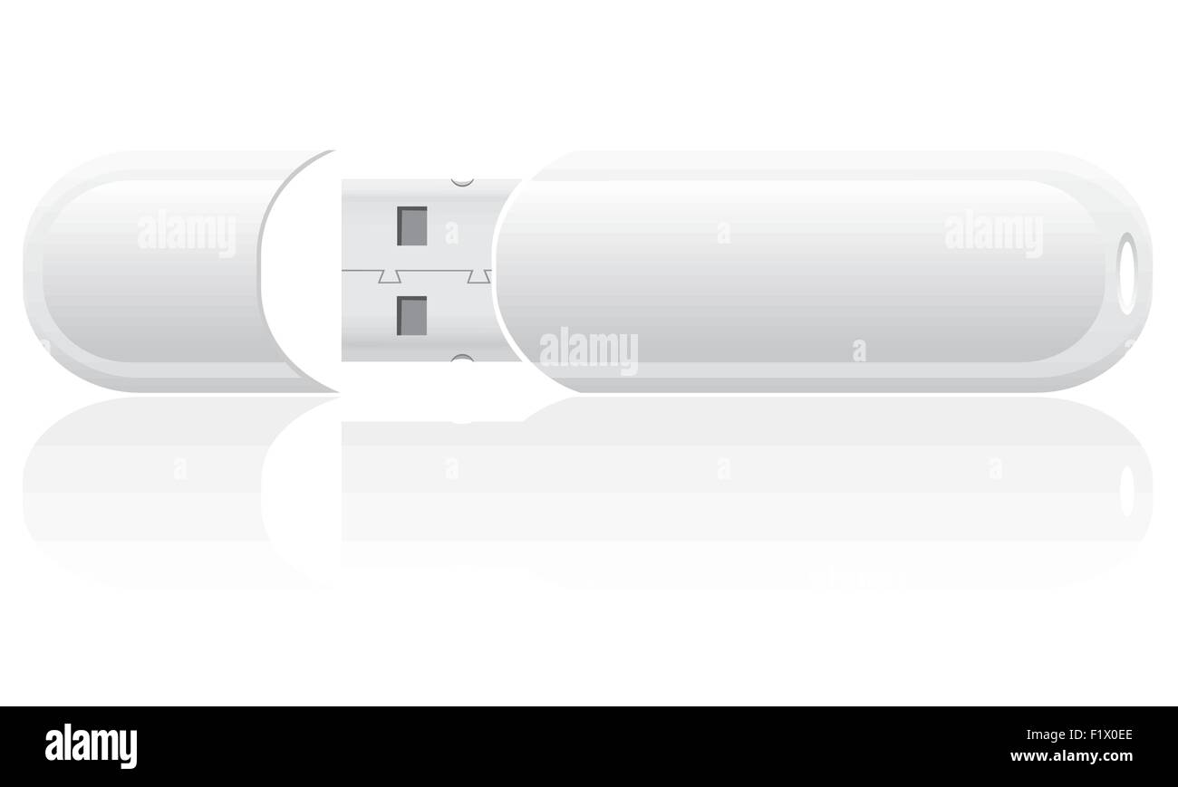 white blank usb flash vector illustration isolated on background Stock ...