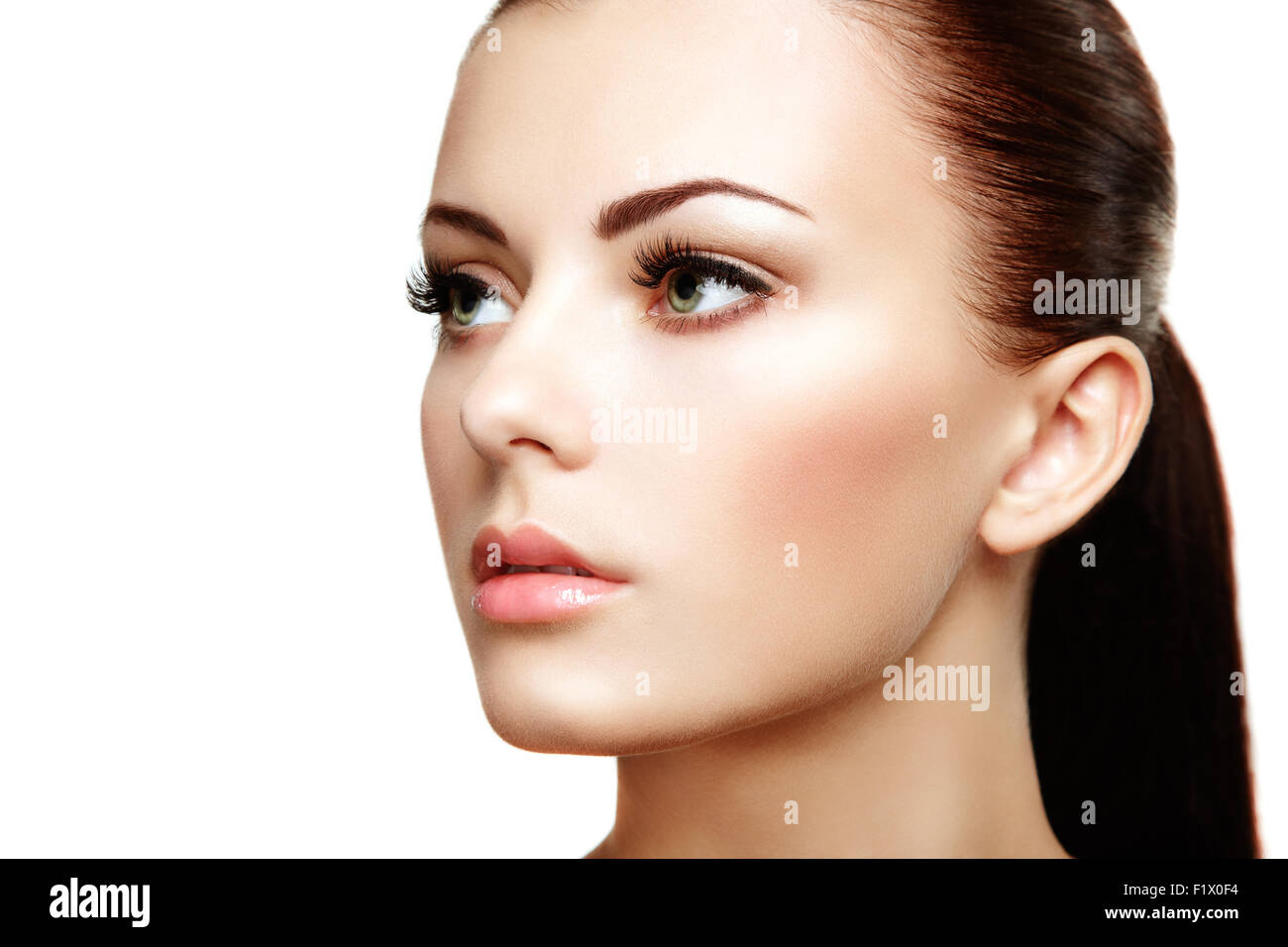 Beautiful woman face. Perfect makeup. Beauty fashion Stock Photo - Alamy